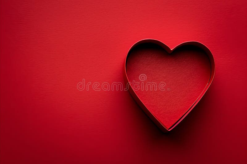 Overhead View of an Empty Heart Shaped Box. Valentine S Day Gift Box ...