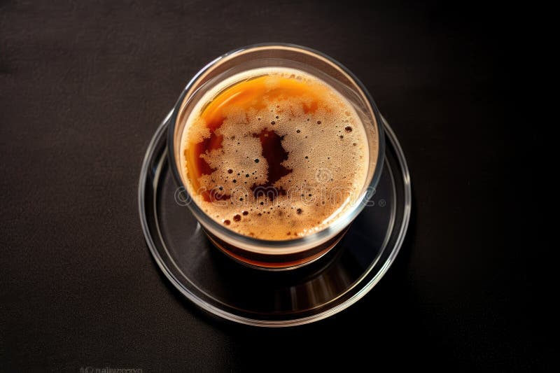 Overhead View of Espresso Shot in Glass Cup Stock Illustration ...