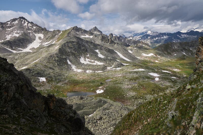 Overhead View of Expansive Mountain Range from High Elevation Stock ...