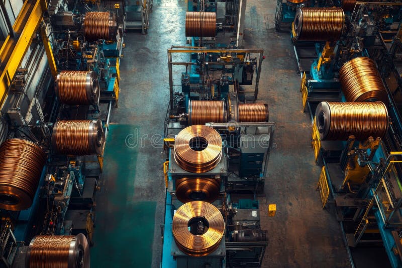 Overhead View of Factory Assembly Line Stock Illustration ...