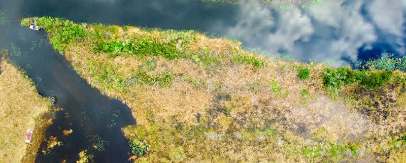 Overhead View of Florida Everglades Swamp - USA Stock Image - Image of ...
