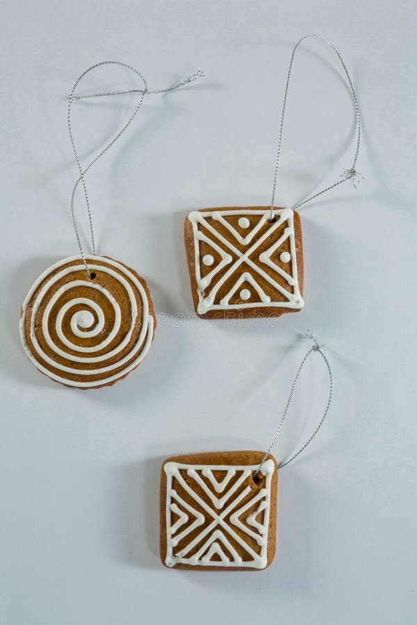 Overhead View of Gingerbread Cookie with Strings Stock Photo - Image of ...