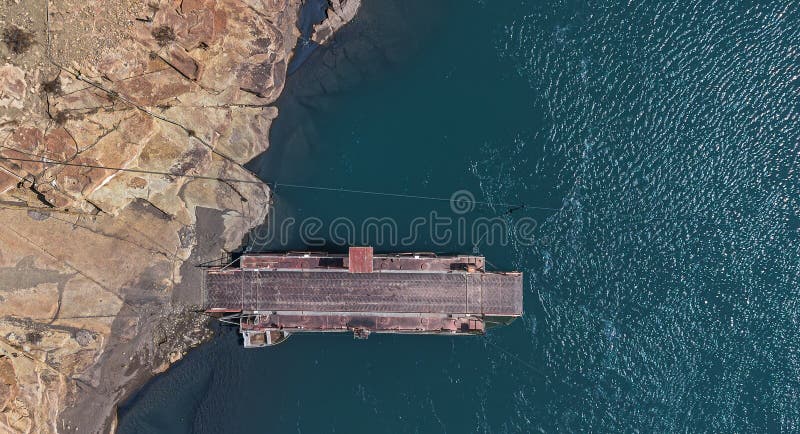 Overhead View of the Huitrin Pass, Raft Crossing Over the Neuquen River ...