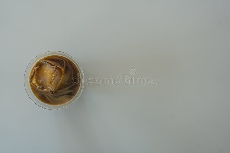 Top View of Americano Coffee Glass Shown Ice and Black Coffee Stock ...