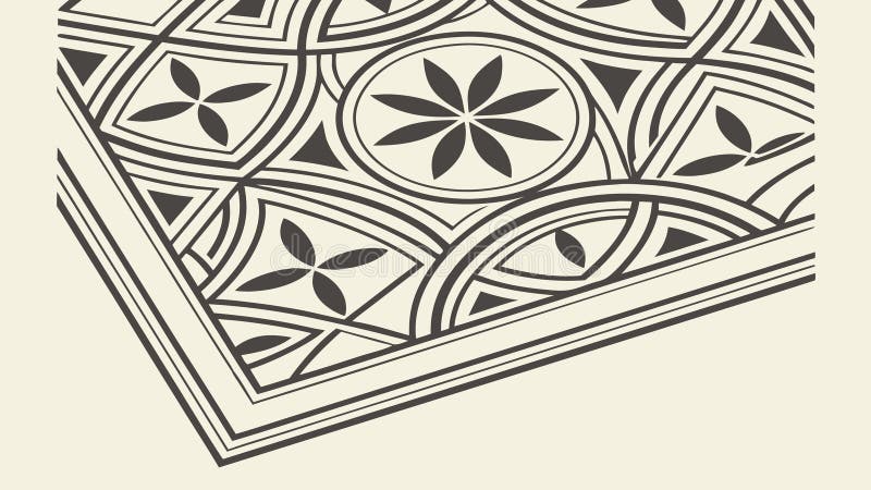 Overhead View of Intricate Patterned Tile, Architectural Design, Vector ...