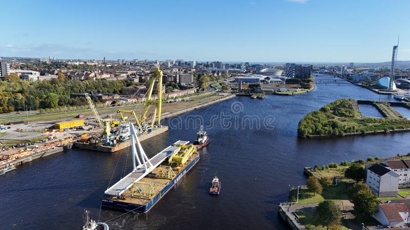 An Overhead View of a Large Barge on a Body of Water Editorial Stock ...