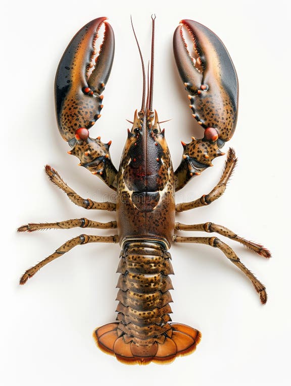 Overhead View of a Lobster Showing Its Patterned Back and Tail ...