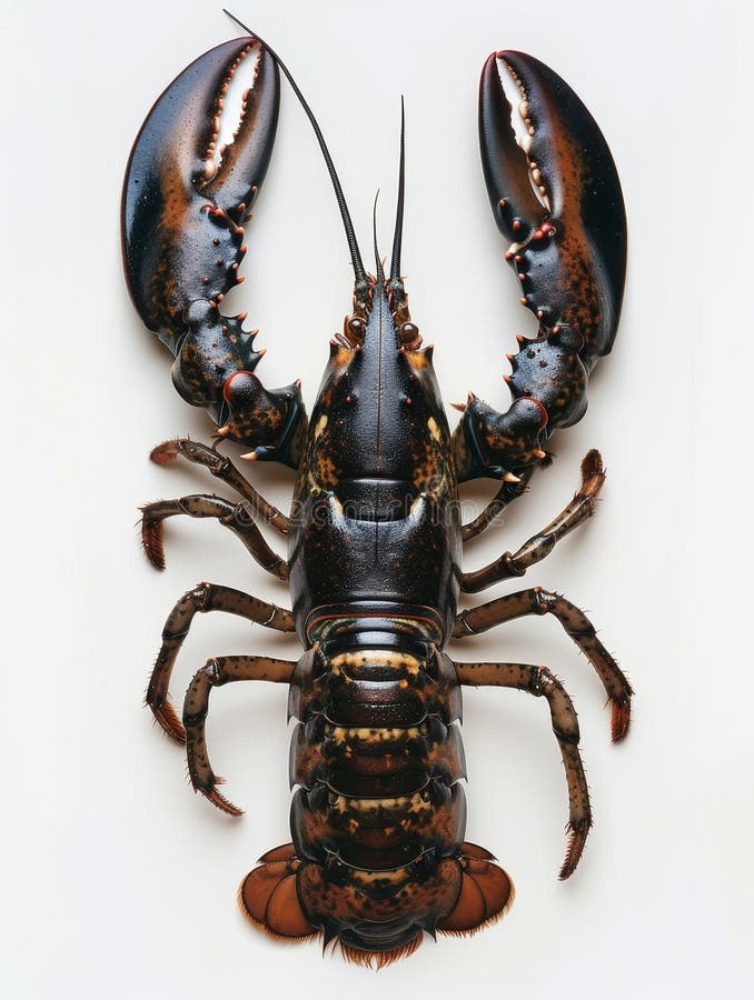 Overhead View of a Lobster Showing Its Patterned Back and Tail ...