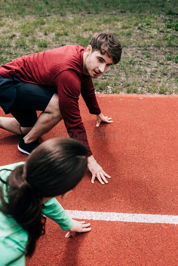Overhead View of Man Looking at Stock Image - Image of jogging, fitness ...