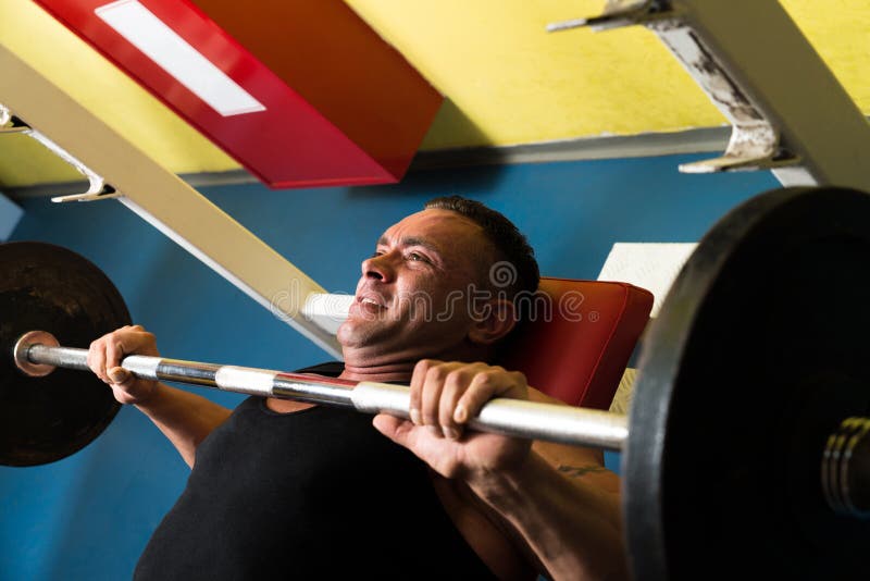 Overhead View of Man Weight Lifting Stock Photo - Image of person ...