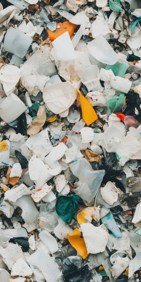 Overhead View of Mixed Colorful Plastic Waste Pollution in Landfill ...