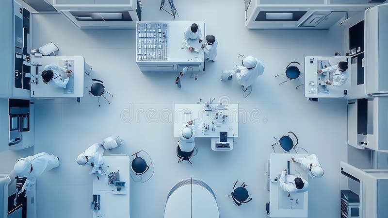 Modern Laboratory Interior Overhead View Stock Illustration ...