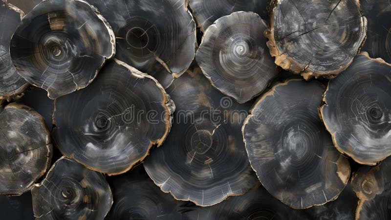 Overhead View of Natural Wooden Logs Cross-section. Rustic Aesthetic ...
