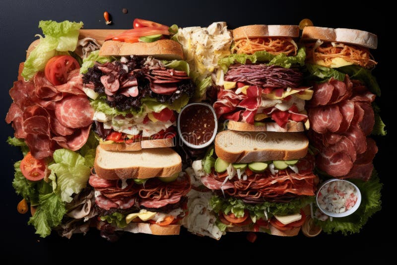 Overhead View of a Neatly Assembled Sandwich Stock Photo - Image of ...