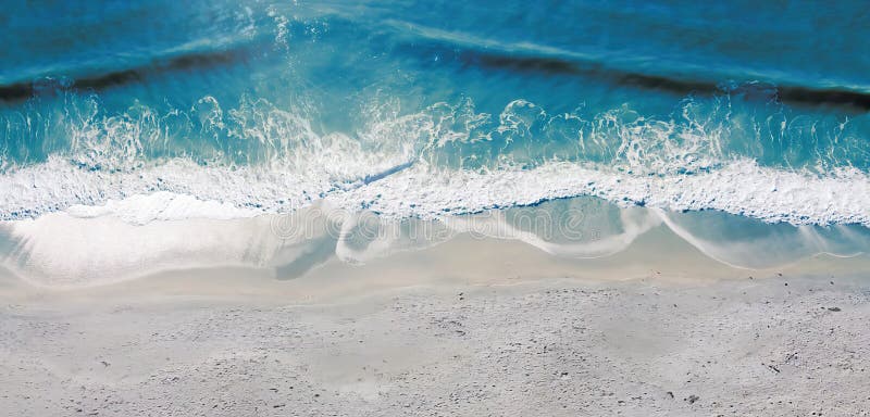 Overhead View of Ocean Waves on the Beach Stock Image - Image of travel ...