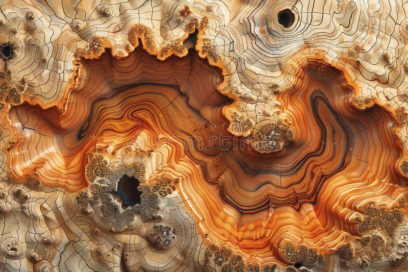 An Overhead View of an Olive Burl Wood Pattern, Showcasing the Unique ...