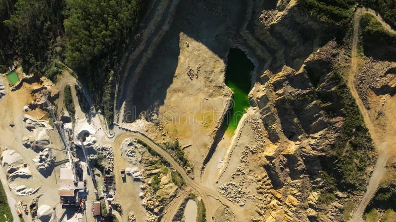 Overhead View of Open-pit Mining with Groundwater on a Sunny Day Stock ...