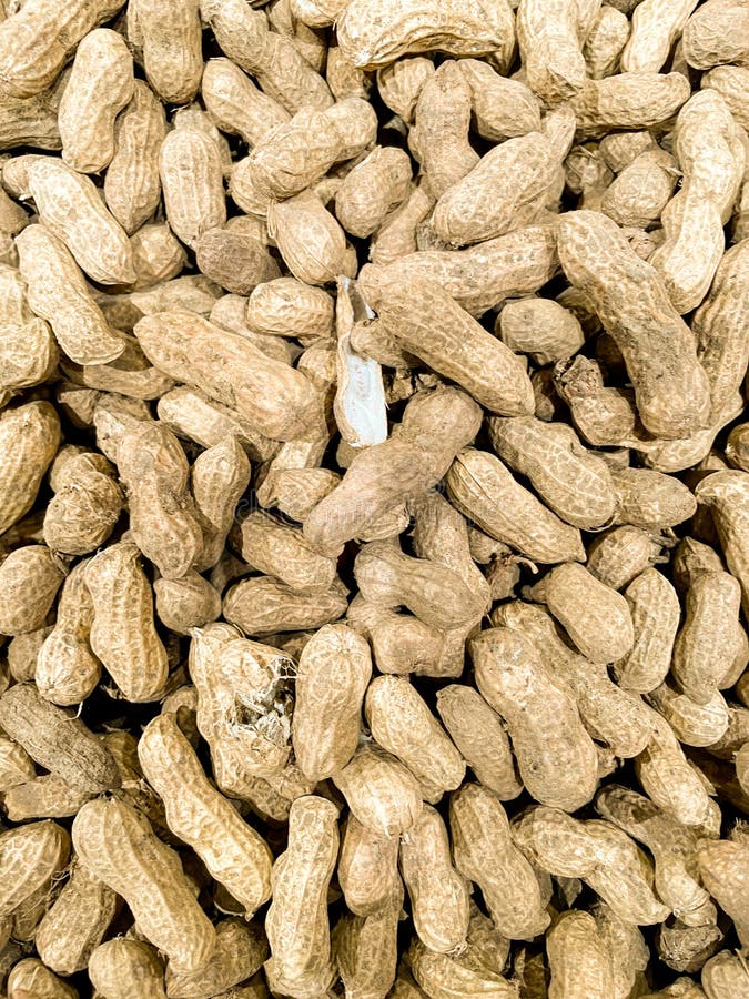 Overhead View of Organic Peanuts on Light Surface Food Background Stock ...