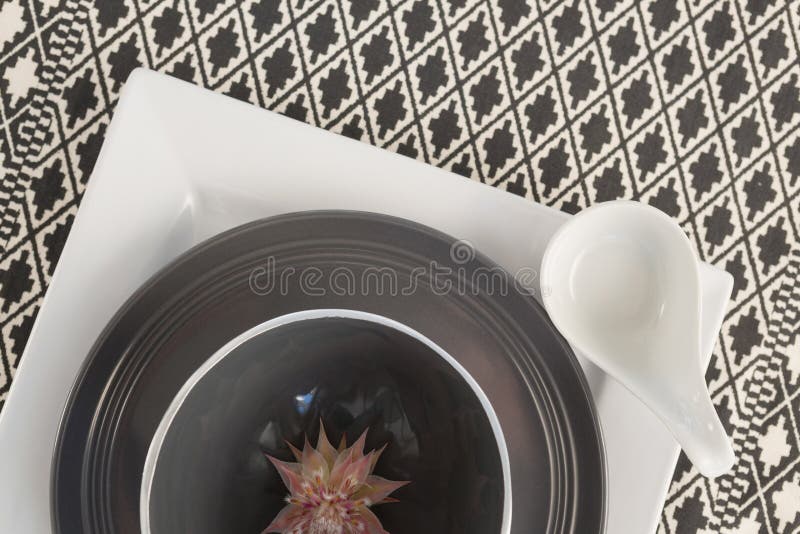 Overhead View of Oriental Table Setting Stock Image - Image of party ...