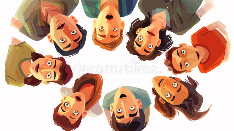 An Overhead View of People Looking Up, Showcasing Surprised Characters ...