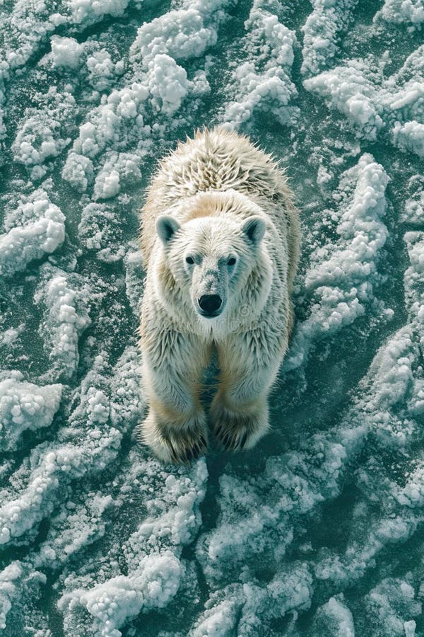 Overhead View of a Polar Bear Stock Illustration - Illustration of ...