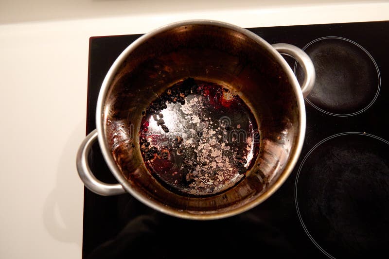 Overhead View of Pot Burned Inside Stock Photo - Image of mishap ...