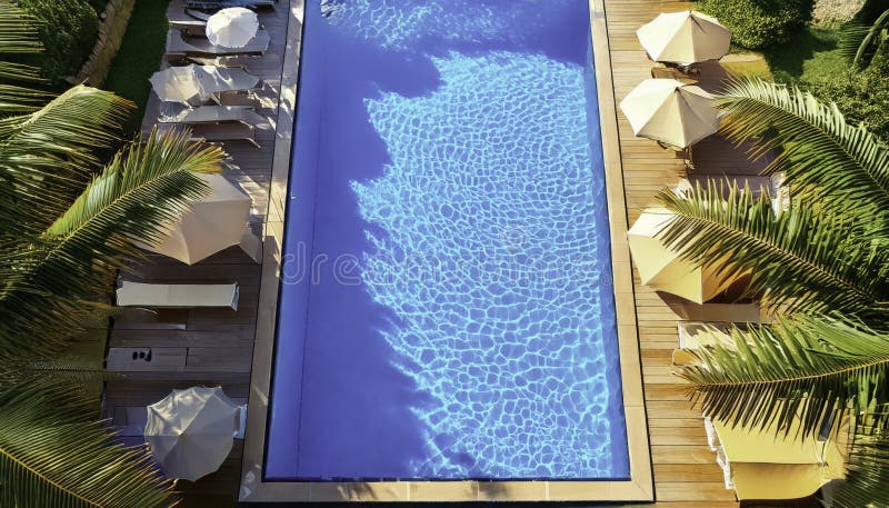 Overhead View of a Pristine Rectangular Pool Stock Illustration ...