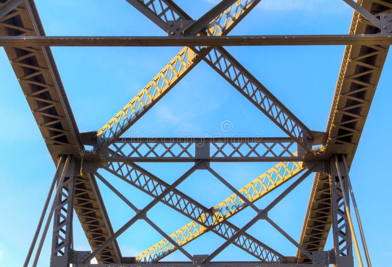 Overhead View of Railroad Bridge Stock Image - Image of infrastructure ...
