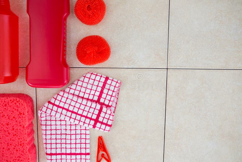 Overhead View Red Cleaning Products Stock Photos - Free & Royalty-Free ...