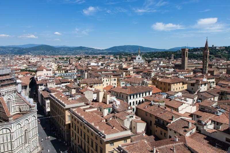 Overhead View of Red Roofs of Florence Italy Stock Photo - Image of ...