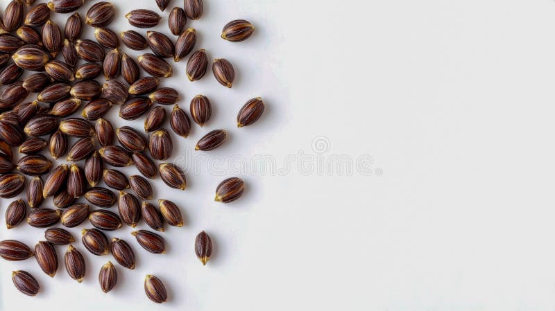 Overhead View of Red Rye Seeds on White Background Stock Photo - Image ...