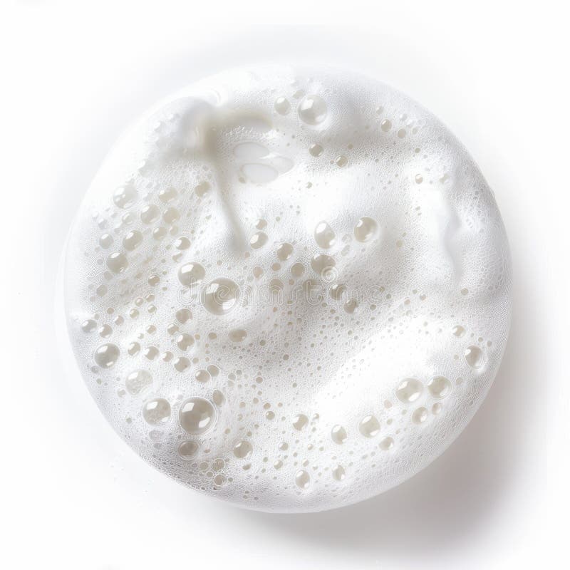 Overhead View of Rich Creamy White Foam Texture on a Clean, White ...
