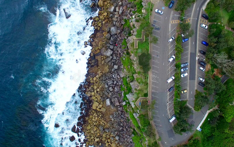 Overhead View of Rocks Along the Coast Stock Photo - Image of water ...