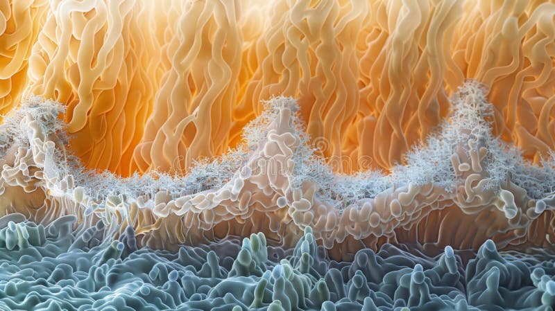 An Overhead View of Simple Columnar Epithelium with a Single Layer of ...