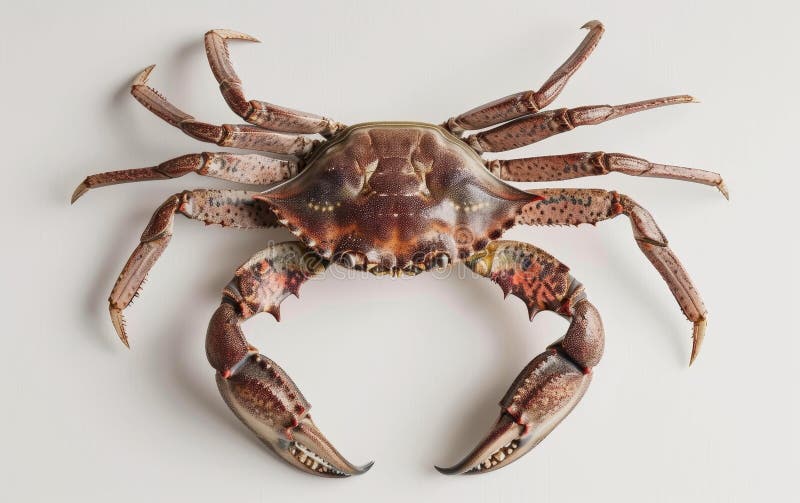 Overhead View of a Spotted Crab with Pincers Outstretched, Isolated on ...