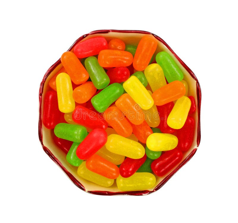 Overhead View Sweet Chewy Candy Stock Photo - Image of orange, octagon ...