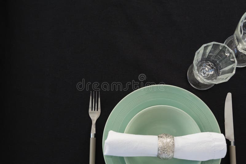 Overhead View of Table Setting Stock Illustration - Illustration of ...