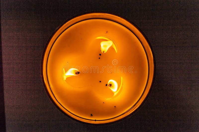 Overhead View of Candle Burning Stock Photo - Image of romance, circle ...