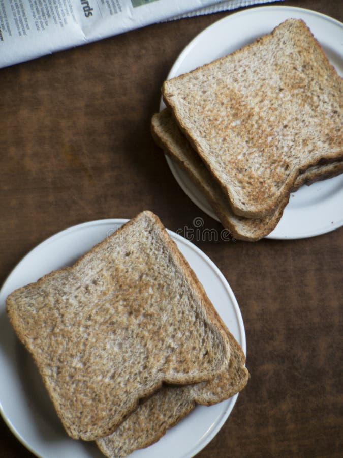 Overhead view of toast stock image. Image of toast, slice - 123484171