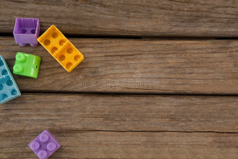 Overhead View of Toy Blocks on Table Stock Photo - Image of object ...