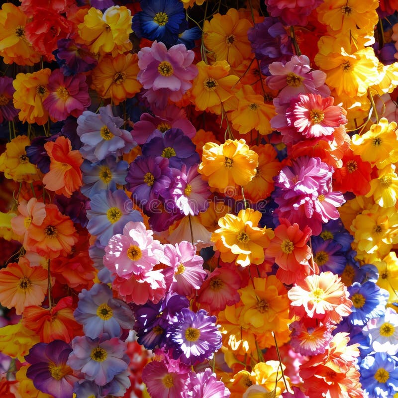An Overhead View of a Vibrant Canopy of Flowers, Ideal for a Lively ...