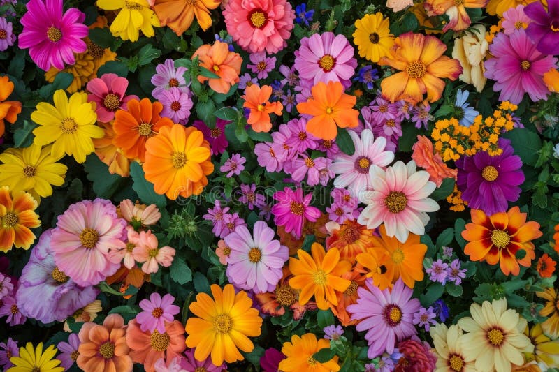 An Overhead View of a Vibrant Canopy of Flowers, Ideal for a Lively ...