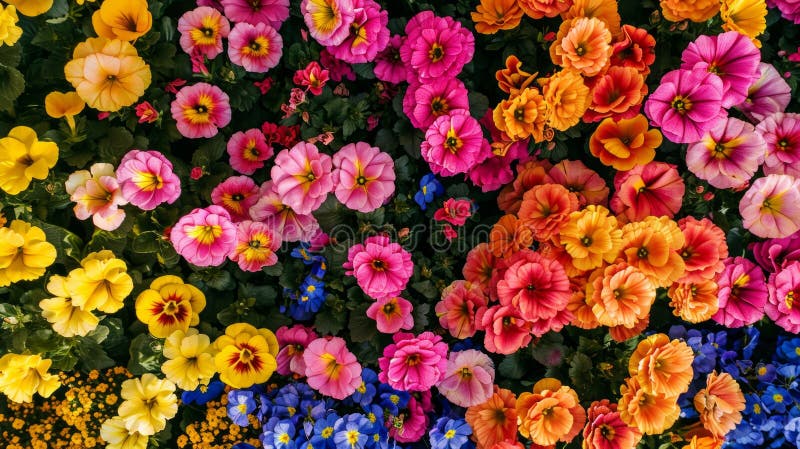 An Overhead View of a Vibrant Canopy of Flowers, Ideal for a Lively ...