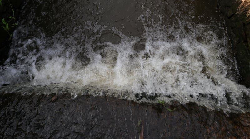Overhead View of Water Flows through the Sluice of the Small Canal ...