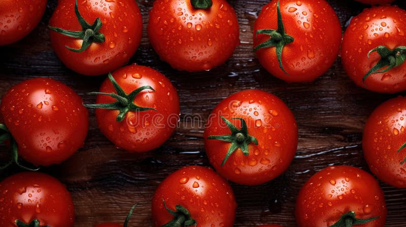Overhead View of Wet Tomatoes Generative AI Stock Illustration ...
