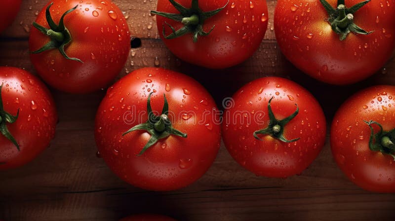Overhead View of Wet Tomatoes Generative AI Stock Illustration ...