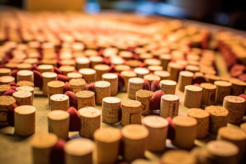 Overhead View of Wine Corks in Production Line Stock Illustration ...