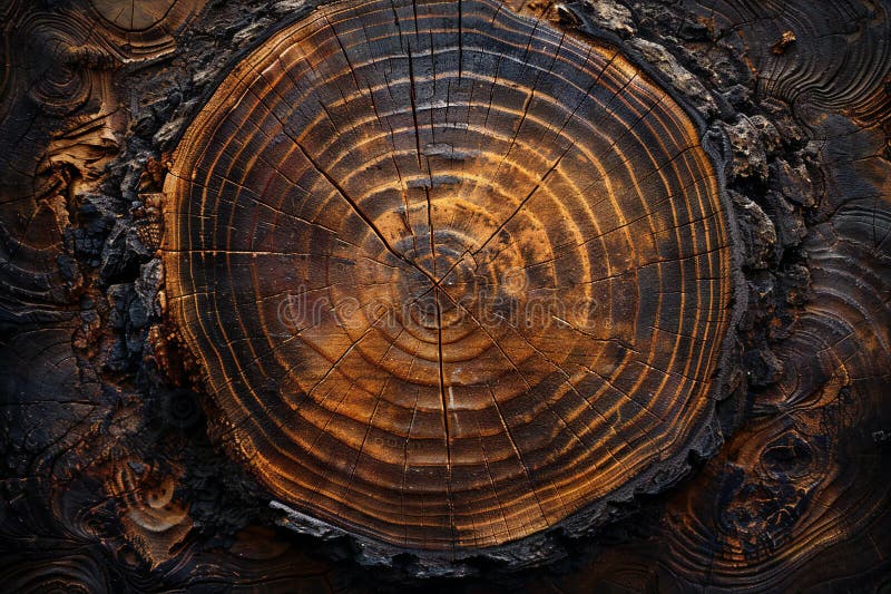 An Overhead View of the Wood Grain Pattern on an Old, Aged Tree Trunk ...