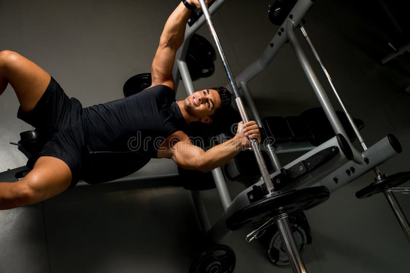 Overhead View of Man Weight Lifting Stock Photo - Image of human ...