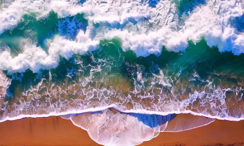 Overhead waves crashing stock illustration. Illustration of abstract ...